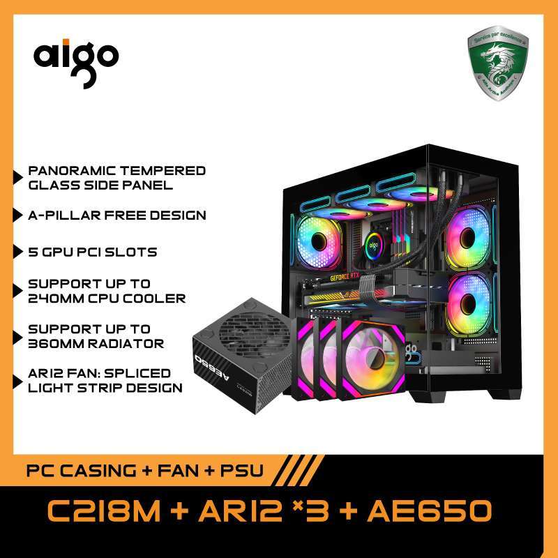 Jual Aigo C218m M-atx Pc Casing [with 3 Argb Fan] - Putih Di Seller ...