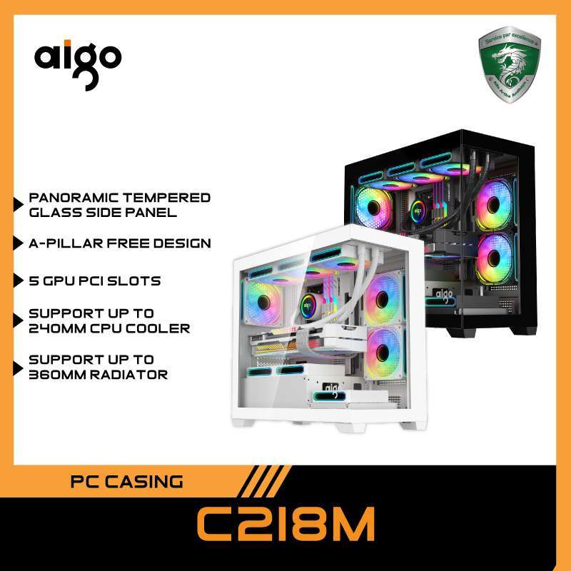 Jual Aigo C218m M-atx Pc Casing [with 3 Argb Fan] - Putih Di Seller ...