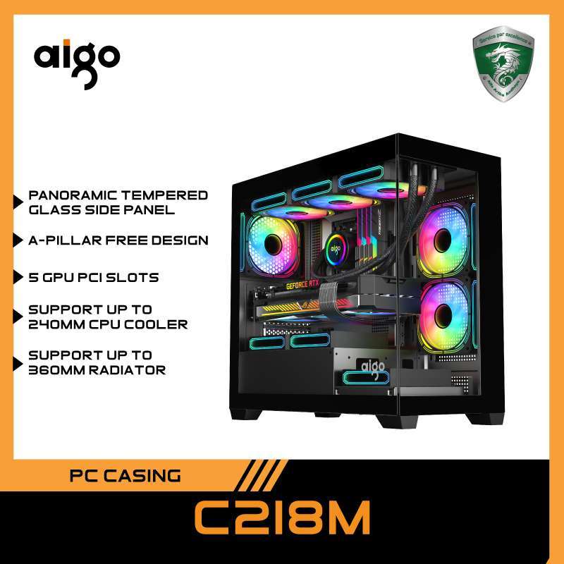 Jual Aigo C218m M-atx Pc Casing [with 3 Argb Fan] - Hitam Di Seller Darkflash Official Store ...