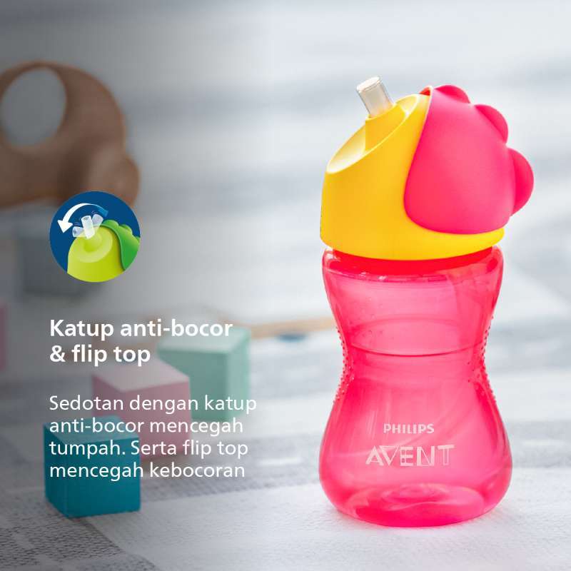 Promo Philips Avent Straw Cup 300 Ml Single Girl Scf798/02 Botol Minum ...