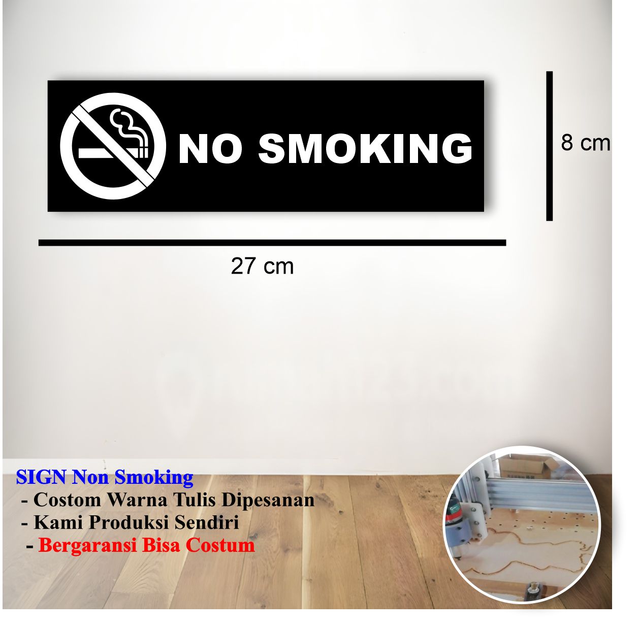 Promo Sign Board Tulisan No Smoking Di Larang Meroko Dari Bahan Akrilik ...