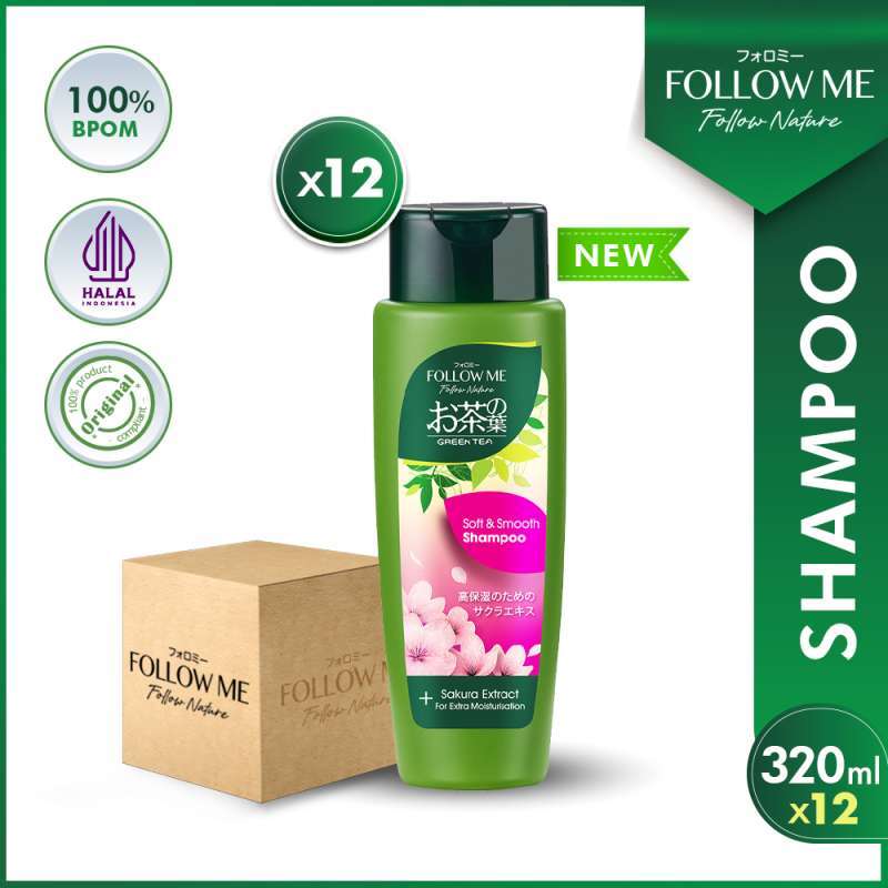 Promo Follow Me Green Tea - Soft & Smooth Shampoo - 320ml X12 Diskon 20 ...