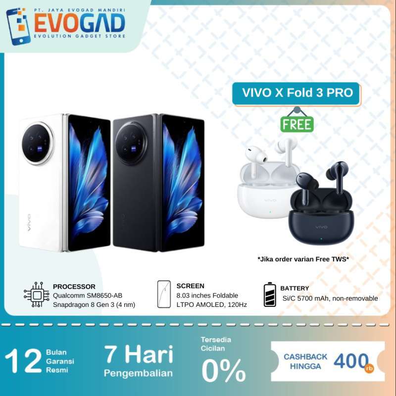 Promo Vivo X Fold 3 5g 16/512gb, Snapdragon 8 Gen 3 Zeiss Lens | Garansi Resmi Vivo Diskon 6% Di ...
