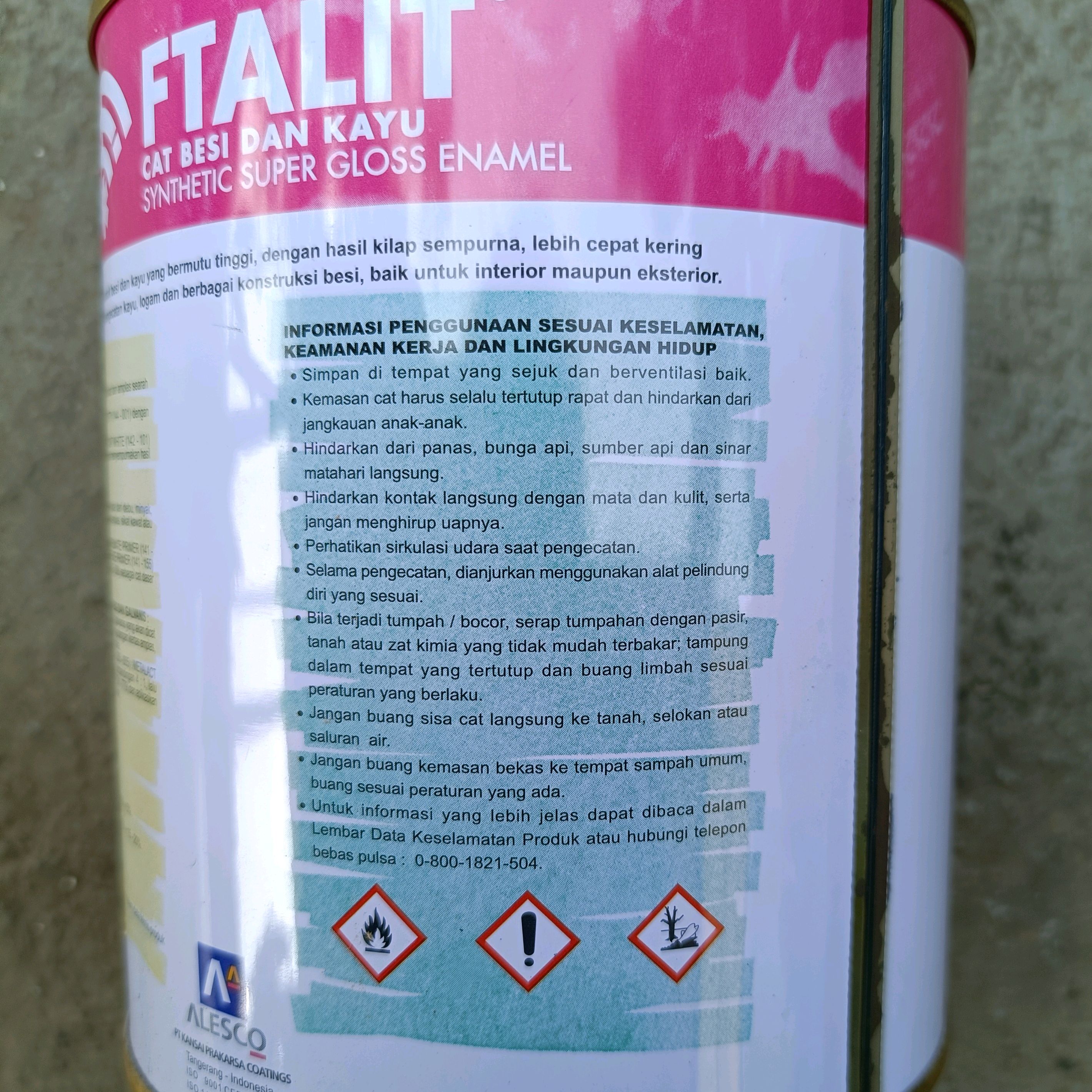 Jual Ftalit Semua Warna Doff 1 Kg Cat Minyak Besi Kayu Kansai Paint ...