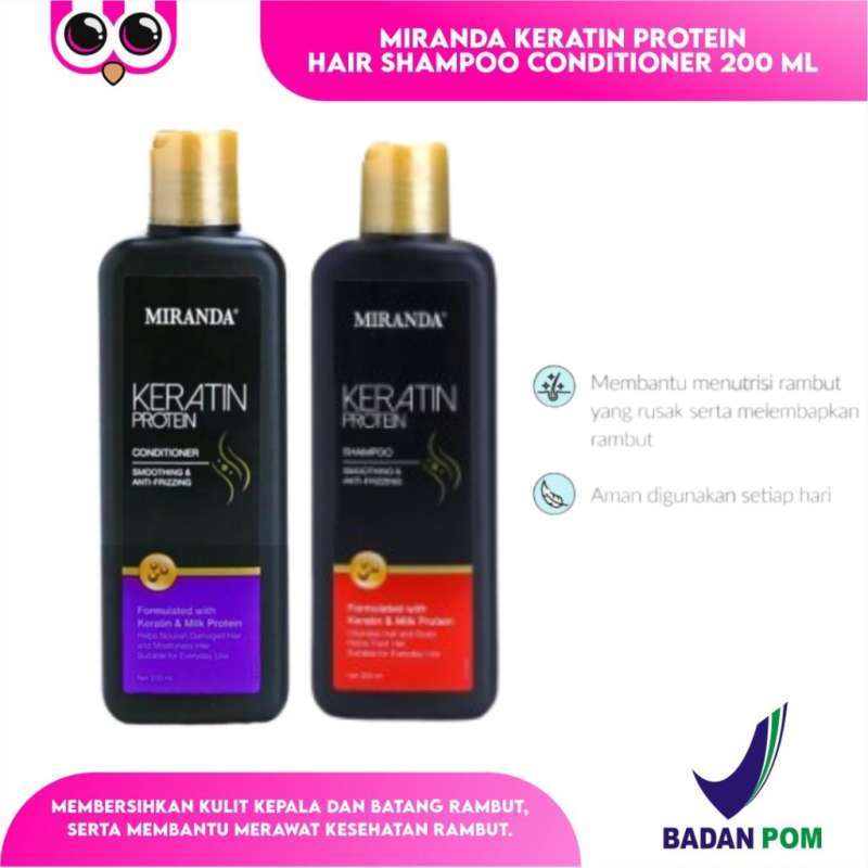 Jual Miranda Keratin Protein Hair Shampoo Conditioner 200 Ml Haircare ...