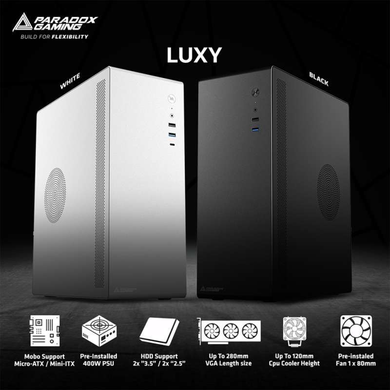 Jual Casing Pc Paradox Gaming Luxy With Sfx Psu 400w M-atx Case ...