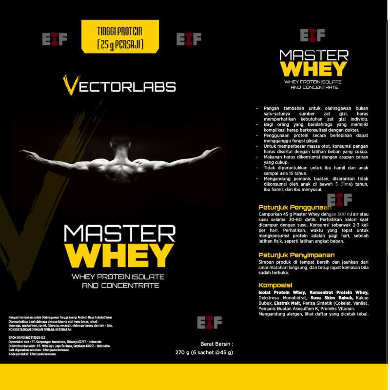 Jual Vectorlabs Master Whey 1 Box (6 Sachet)/ 6's / 6s - Whey Protein ...