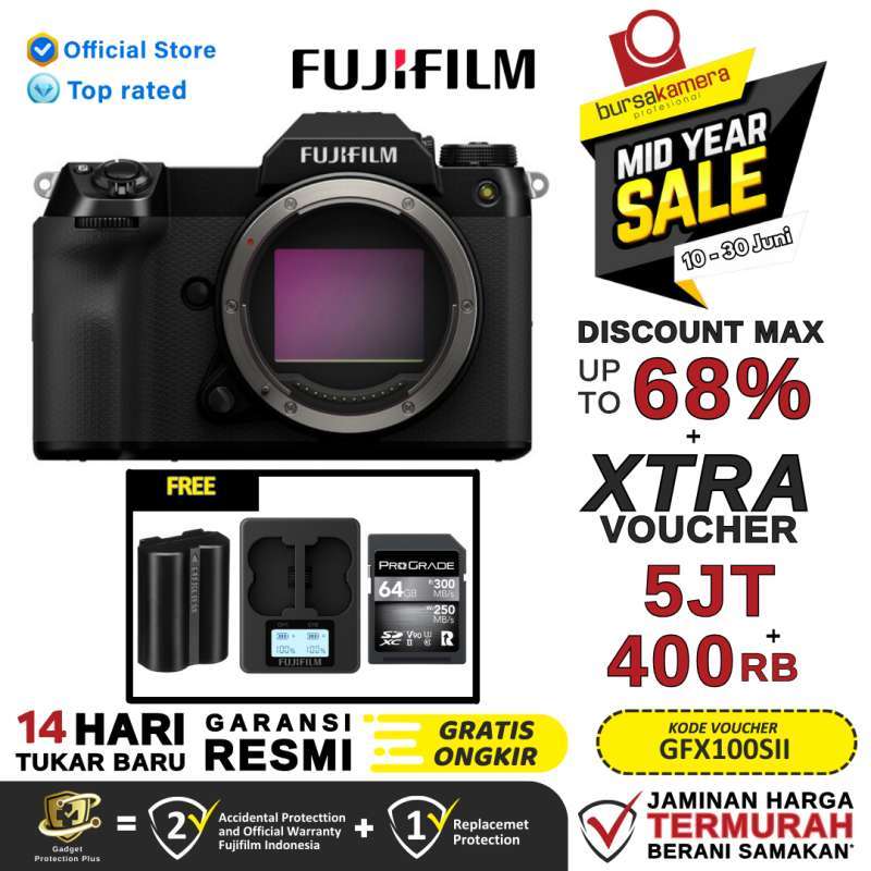 Promo Bkp Fujifilm Gfx 100s Ii Body Only Fuji Gfx100sii Gfx 100sii Gfx 100s Mark Ii Garansi ...