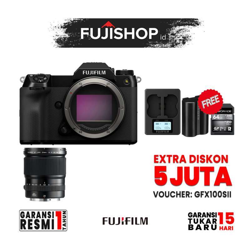 Promo Fujifilm Gfx 100s Ii Body With Gf 23mm F4 R Lm Wr Garansi Resmi ...