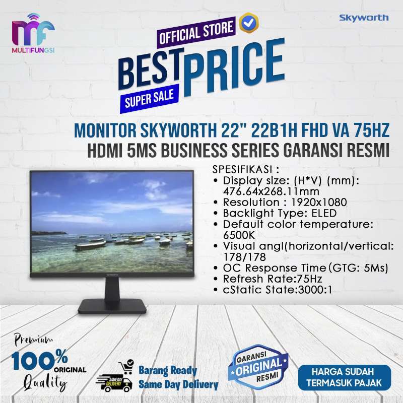 Jual Monitor Skyworth 22 22b1h Fhd Va 75hz Hdmi 5ms Business Series ...
