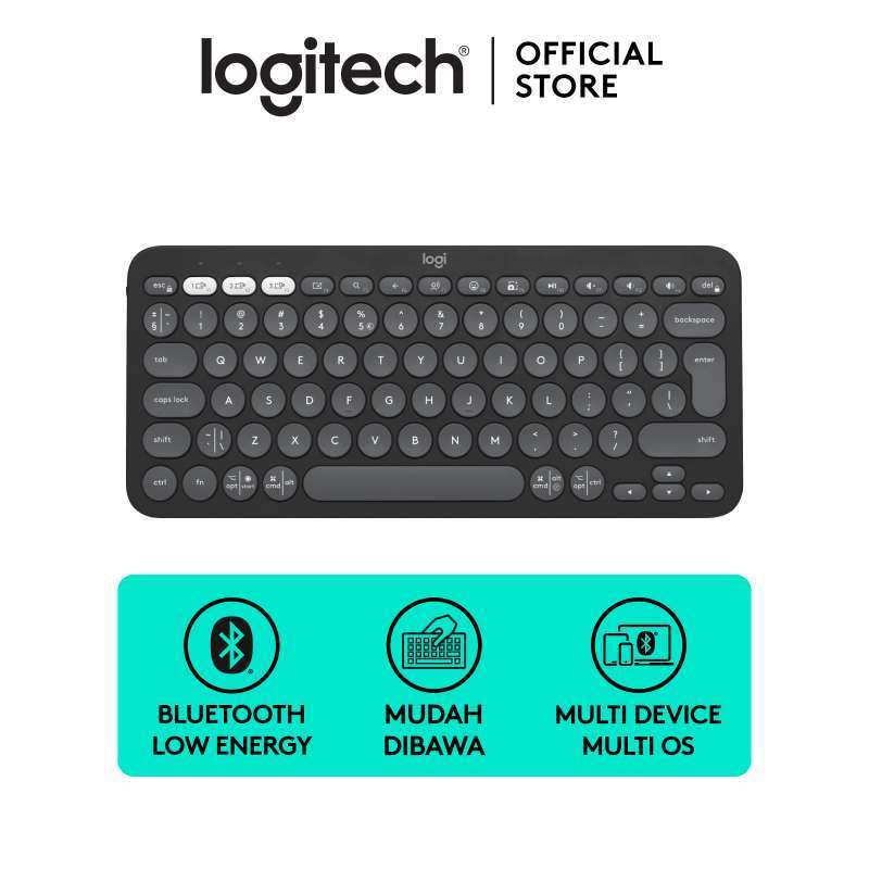 Promo Logitech Pebble Keys 2 K380s Keyboard Wireless Bluetooth Multi ...