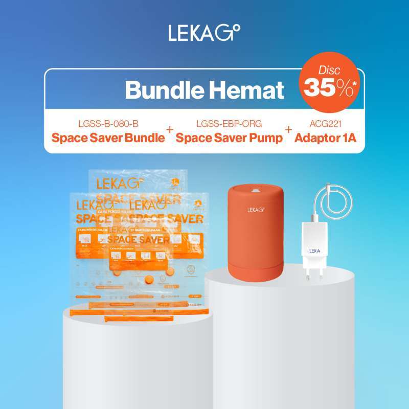 Promo (bundle Hemat) Leka Go! Trial Bundle Space Saver + Electric Pump + Adaptor Acg221 Diskon ...