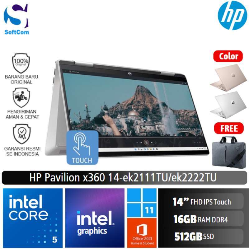 Promo Hp Pavilion X360 14 Ek2111tu Ek2222tu Laptop 2 In 1 [core 5 120u ...