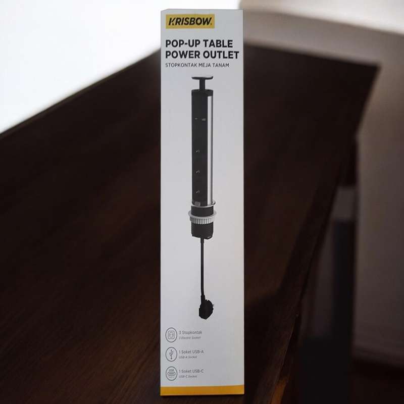 Jual Krisbow 3soket USB For Table Pop-up Table Power Outlet Stop Kontak ...