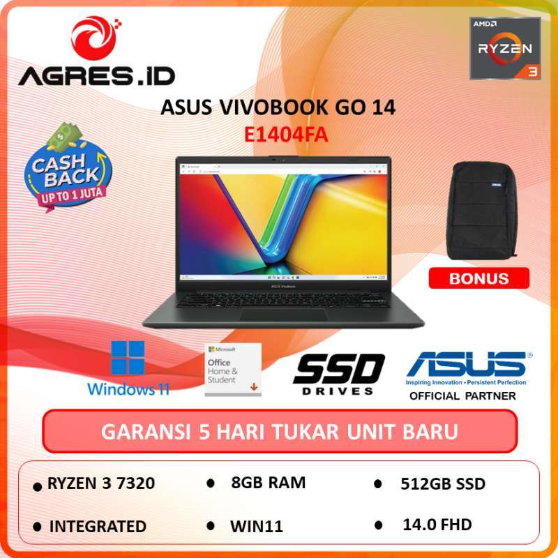 Promo Asus Vivobook Go 14 Oled E1404fa Ryzen 3 7320 8gb 512gb W11+ohs ...