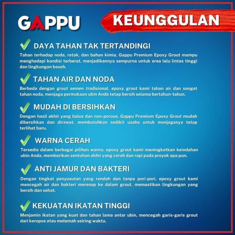 Jual Gappu Epoxy Tile Grout Starter Pack Bundle Promo Nat Resin Lantai Keramik Marmer Di Seller ...