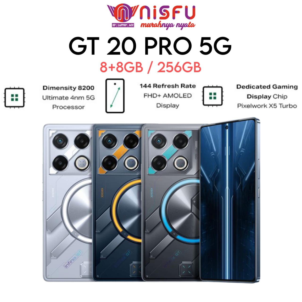 Promo Infinix Gt 20 Pro 5g 12/256gb - Up To 24gb Extended Ram - Dimensity 8200 Ultimate - 6.78 ...
