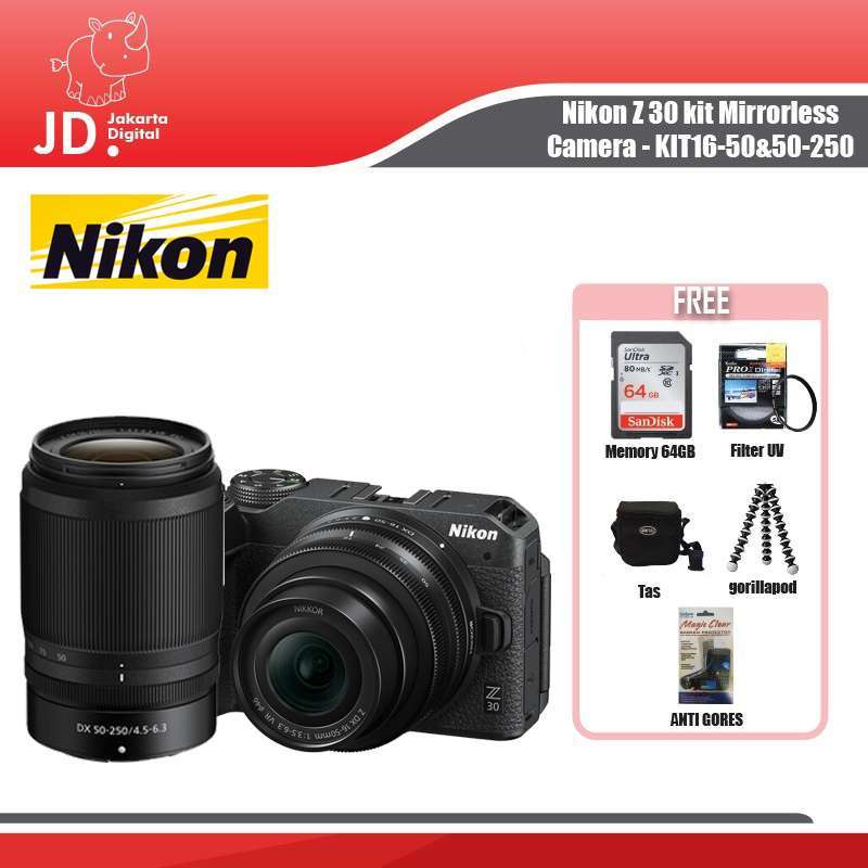Promo Nikon Z30 Kit 16-50mm And 50-250mm Lens Mirrorless Camera - Nikon ...