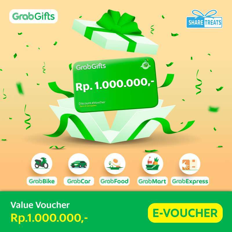 Jual Grab Gifts Voucher Digital [share Treats] Rp 1.000.000 - Exp 30 ...