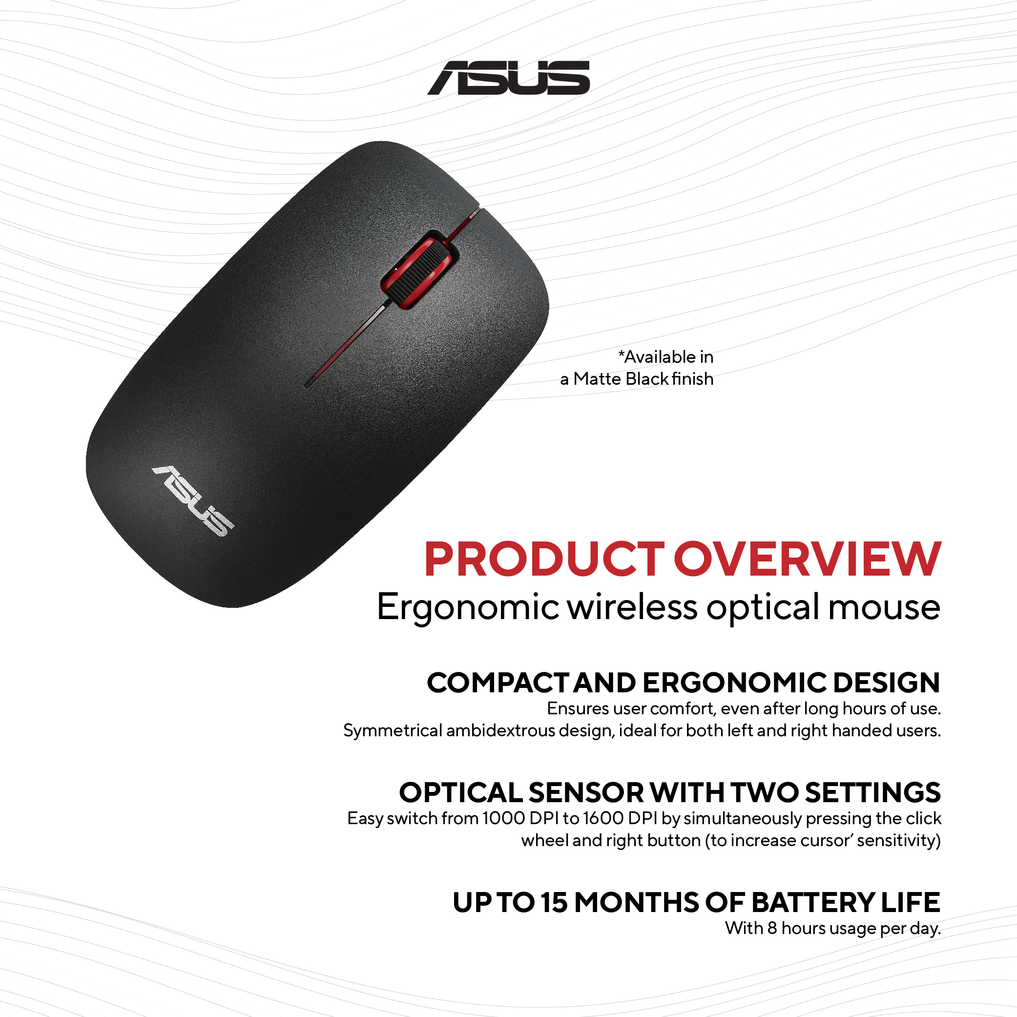 Promo Asus Wt300 Ergonomic Wireless Optical Mouse Black Diskon 45% Di Seller Blibli (laptop ...