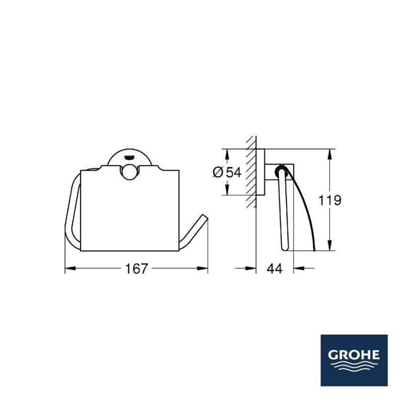 Promo Grohe Essentials Toilet Paper Holder With Cover Diskon 40% Di Seller Grohe Indonesia ...