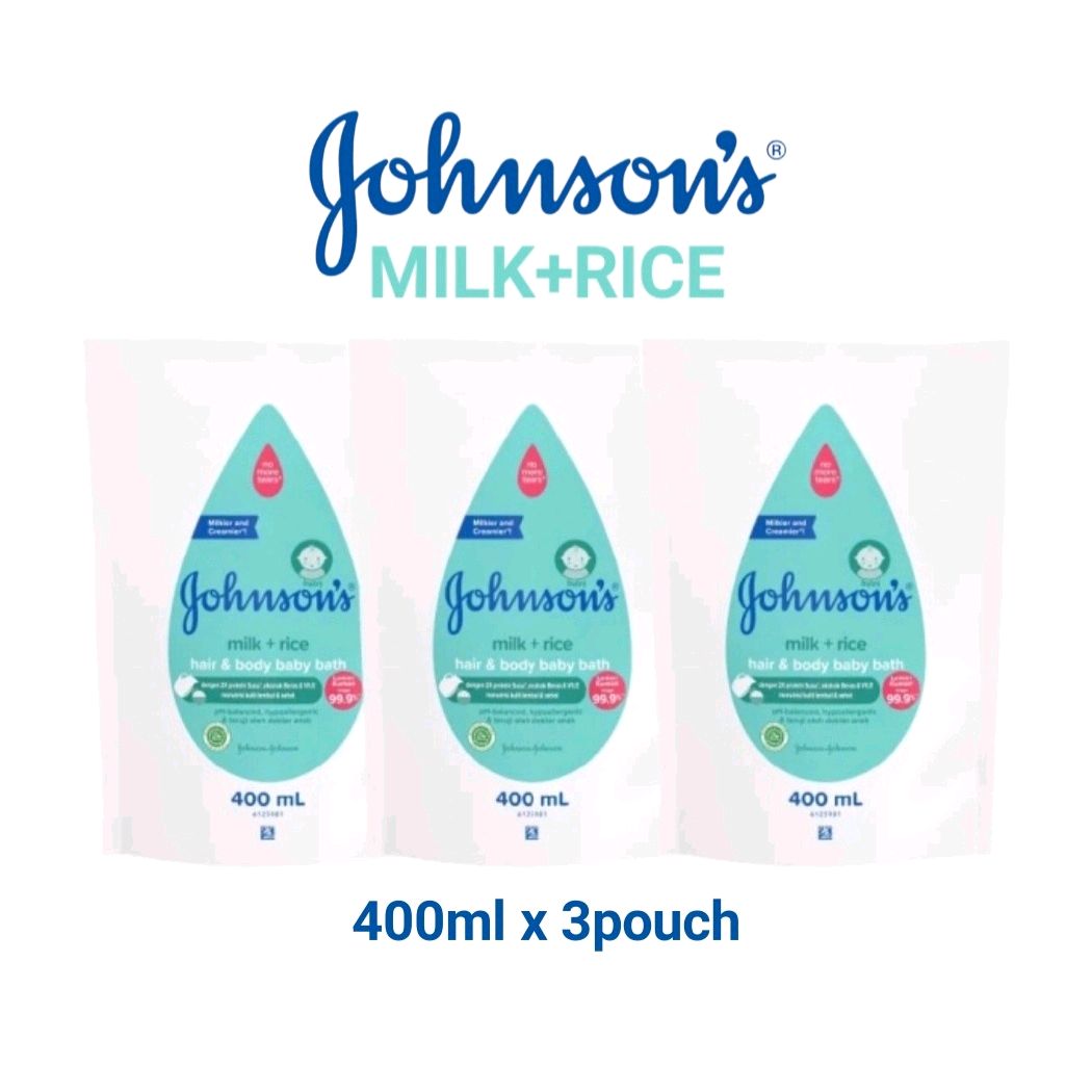 Jual Johnson's Milk+rice Baby Bath [400 Ml/3 Pcs/ Refill] Di Seller Kid ...