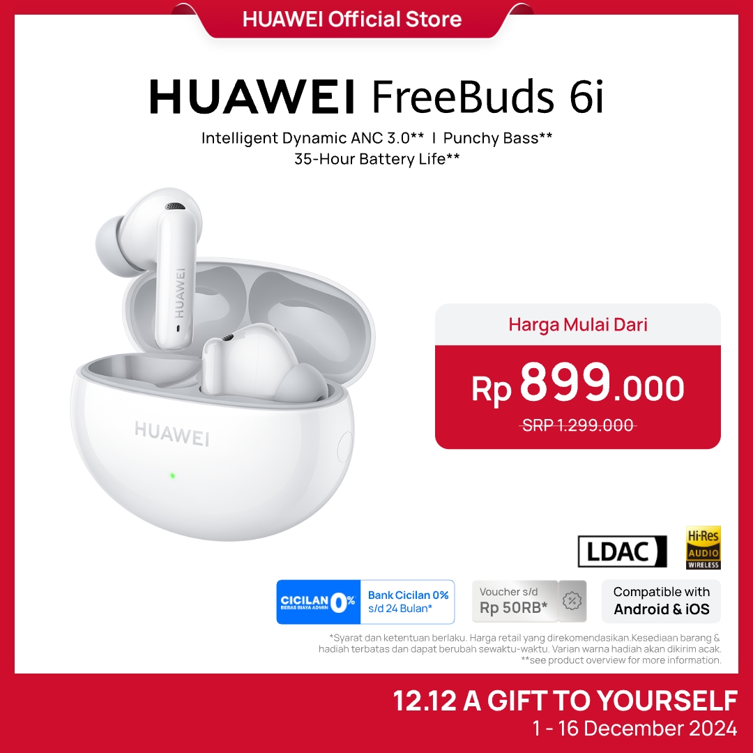 Promo Huawei Freebuds 6i Tws | Intelligent Dynamic Anc 3.0 | Punchy ...