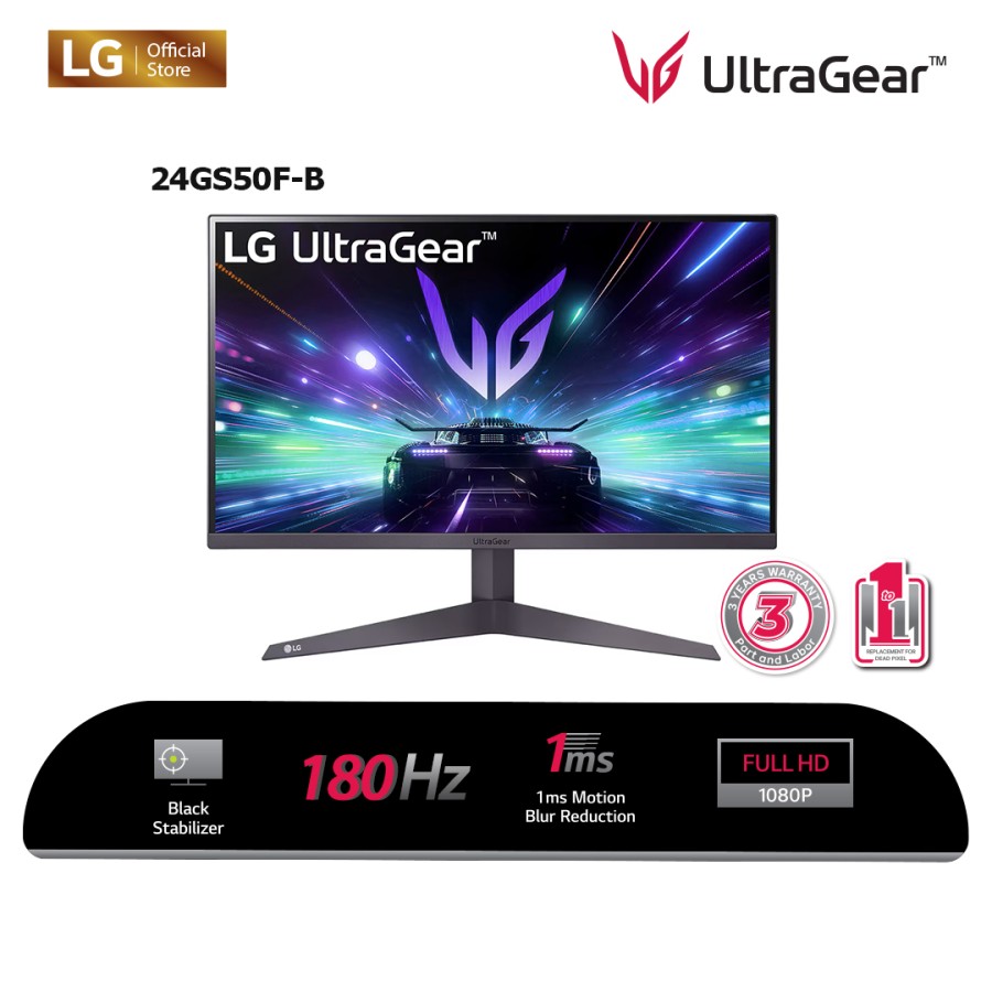 Promo Lg 24gs50f-b Monitor Gaming 24-inch Ultragear Fhd 180hz 1ms Mbr ...