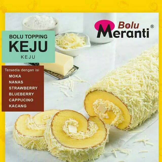 Promo MERANTI Bolu Topping Keju Isi Keju Halal Diskon 10% di Seller ...