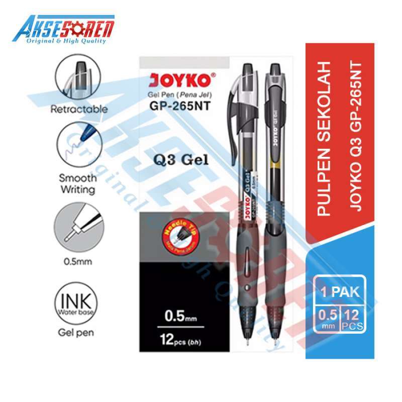 Promo Pulpen Q3 Gel Joyko [GP-265NT/12 pcs] / Ballpoint Pena Pen [0.5 ...