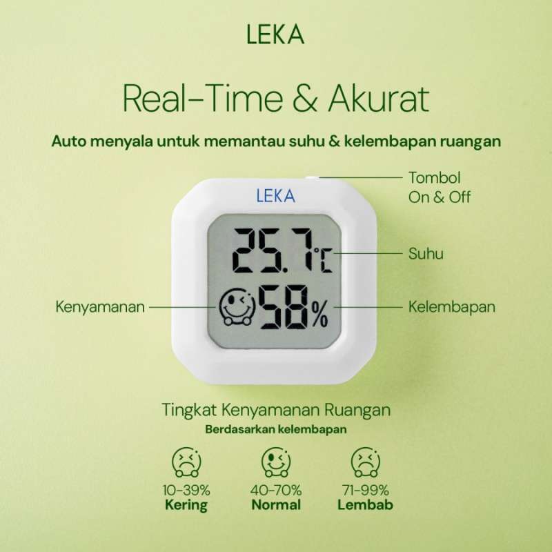 Promo LEKA Hm6005 Mini Humidity Meter - Hygrometer Thermometer Ukur ...