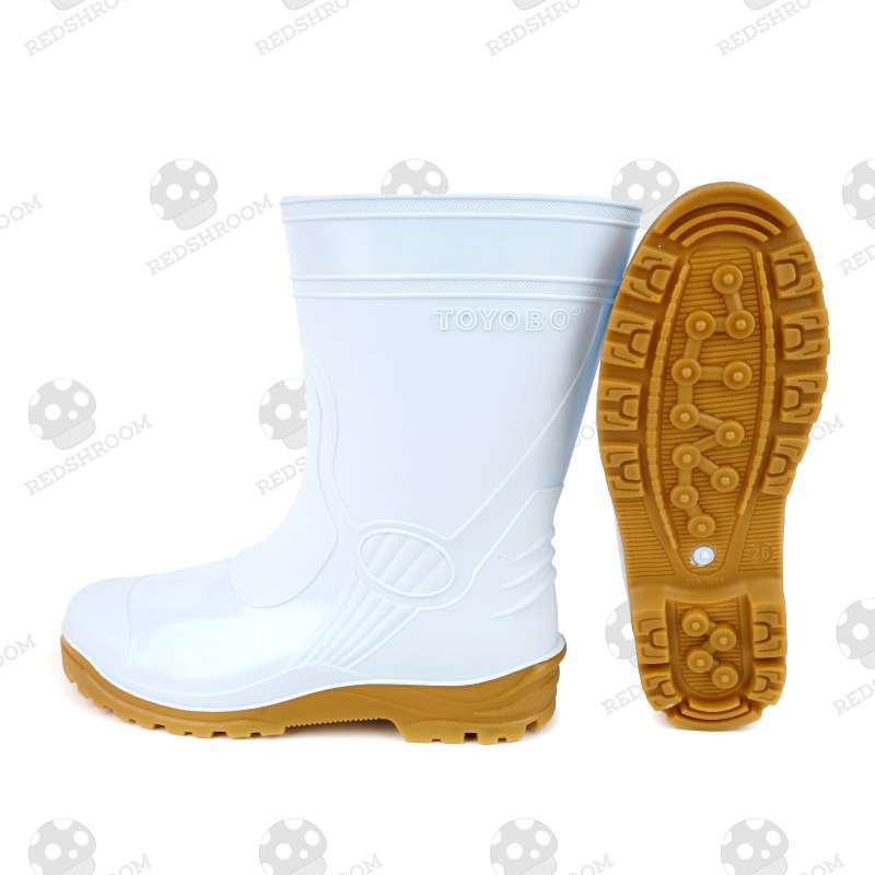 Jual Sepatu Boots Pendek Toyobo 1688 Putih Kuning Karet Lokal Anti Air ...