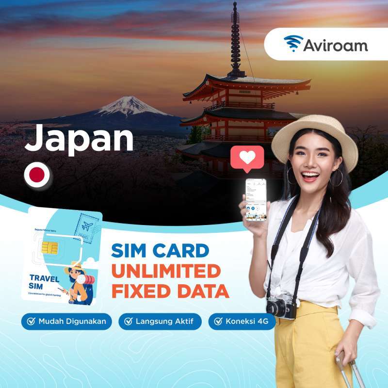 Jual Aviroam Sim Card Travel (japan) - Unlimited Fixed Data - 15gb 30 Hari Di Seller Aviroam ...