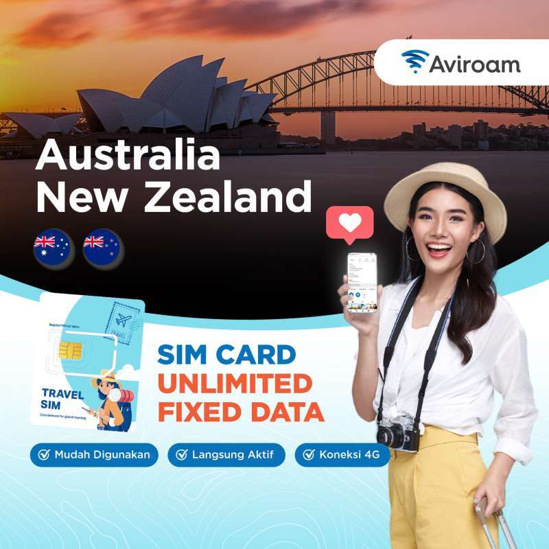 Jual Aviroam Sim Card Travel (australia - New Zealand) - Unlimited ...
