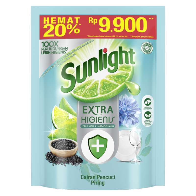 Promo Sunlight Sabun Cuci Piring Cair Refill Extra Higienis [400 Ml] Diskon 12% Di Seller ...