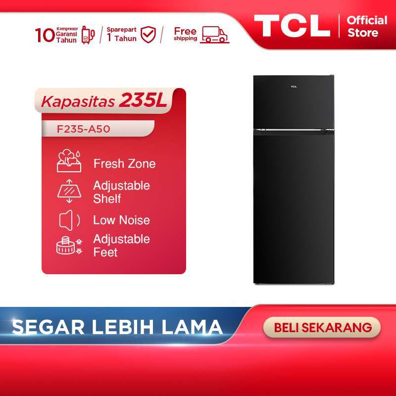 Promo Tcl Kulkas 2 Pintu (refrigerator) - Kapasitas 235l - Electronic Control - Adjustable Feet ...