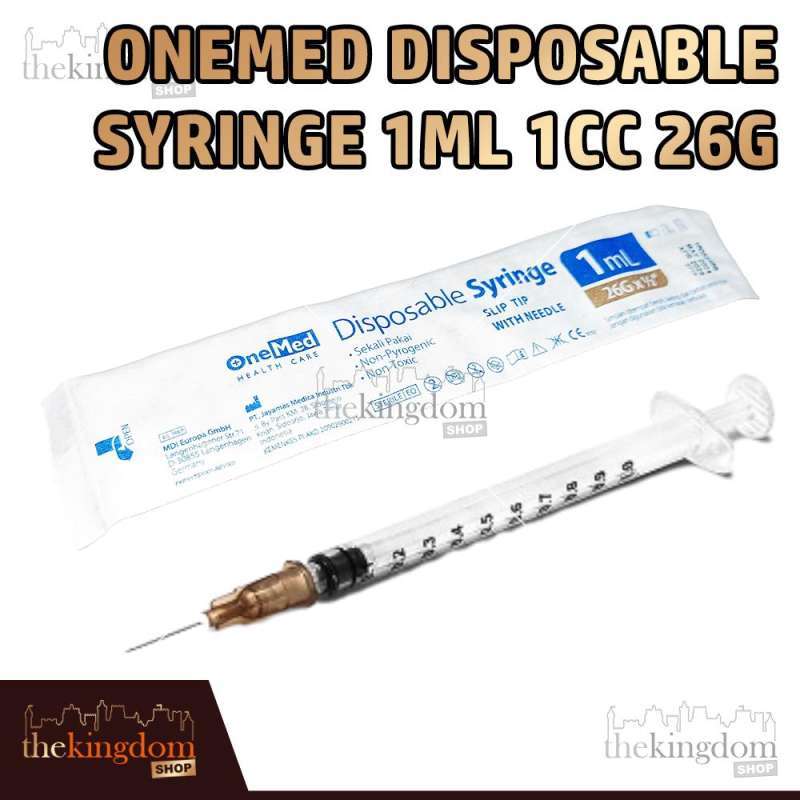 Jual Onemed Disposable Syringe 1ml 3ml 5ml 10ml 1cc 3cc 5cc 10cc 21g 22g 23g 26g Spuit Sterile ...