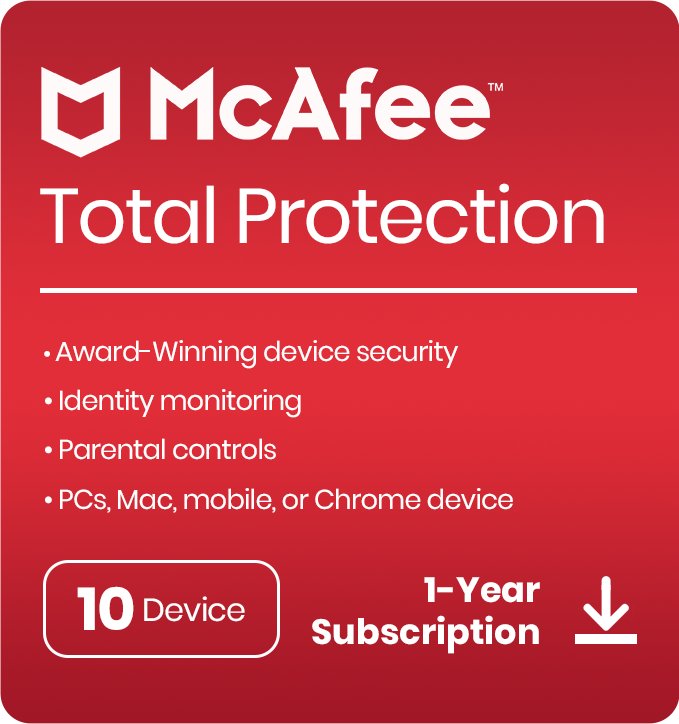 Promo Software Antivirus Mcafee Total Protection 10 Device 1 Year ...