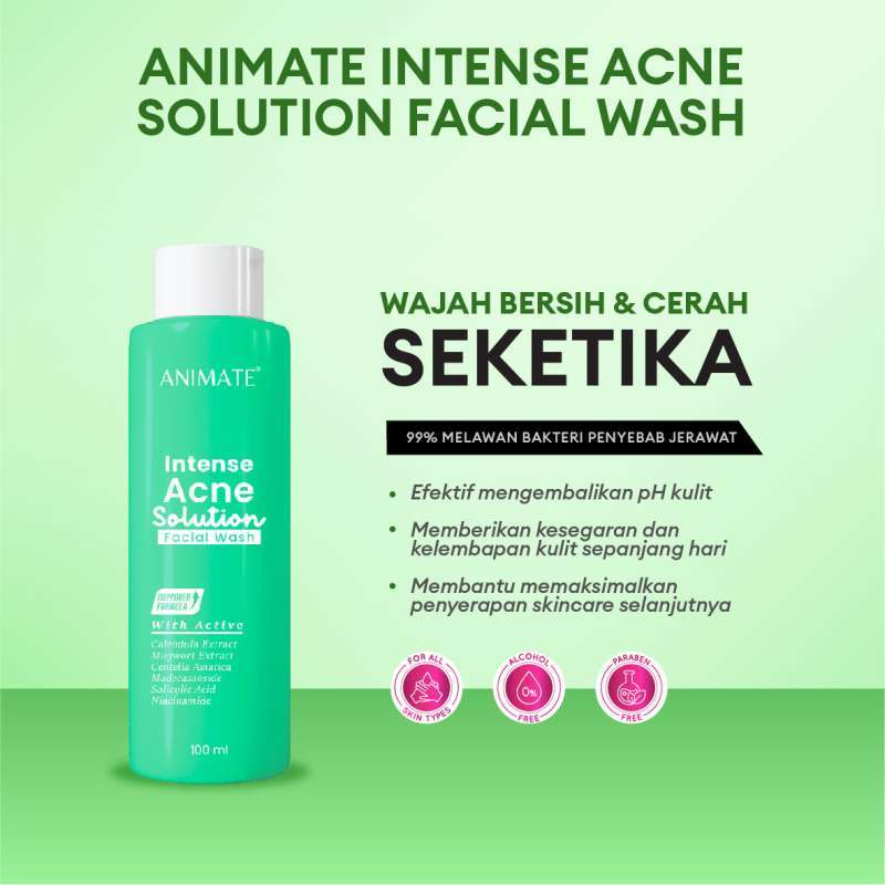 Jual [free Animate Lip Cream] Animate Intense Acne Solution Series 5in1 ...