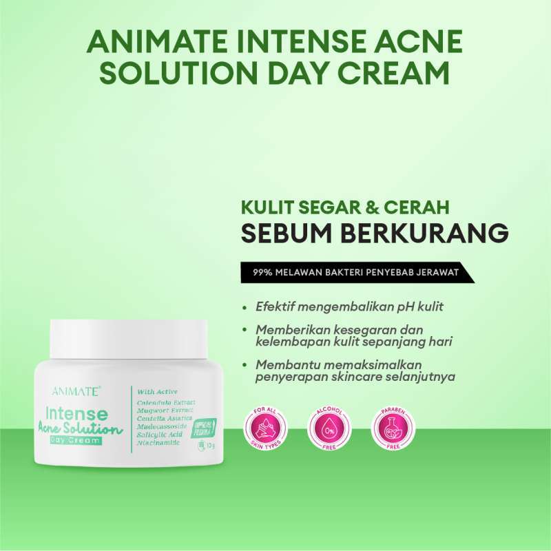 Jual [free Animate Lip Cream] Animate Intense Acne Solution Series 5in1 ...