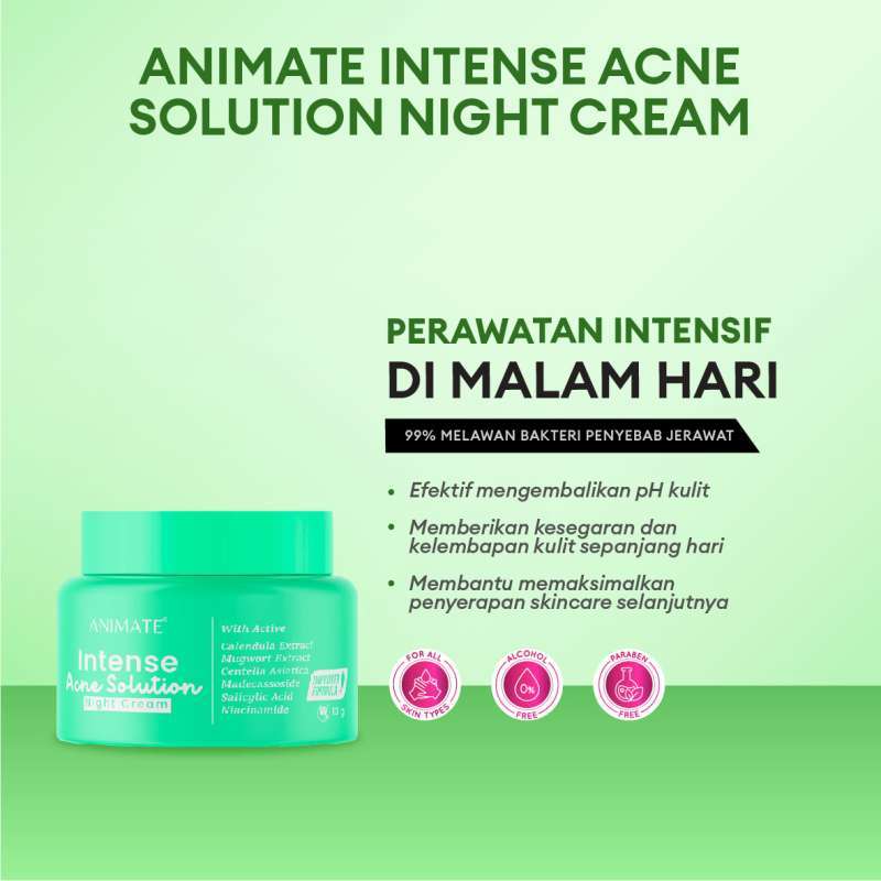 Jual [free Animate Lip Cream] Animate Intense Acne Solution Series 5in1 ...