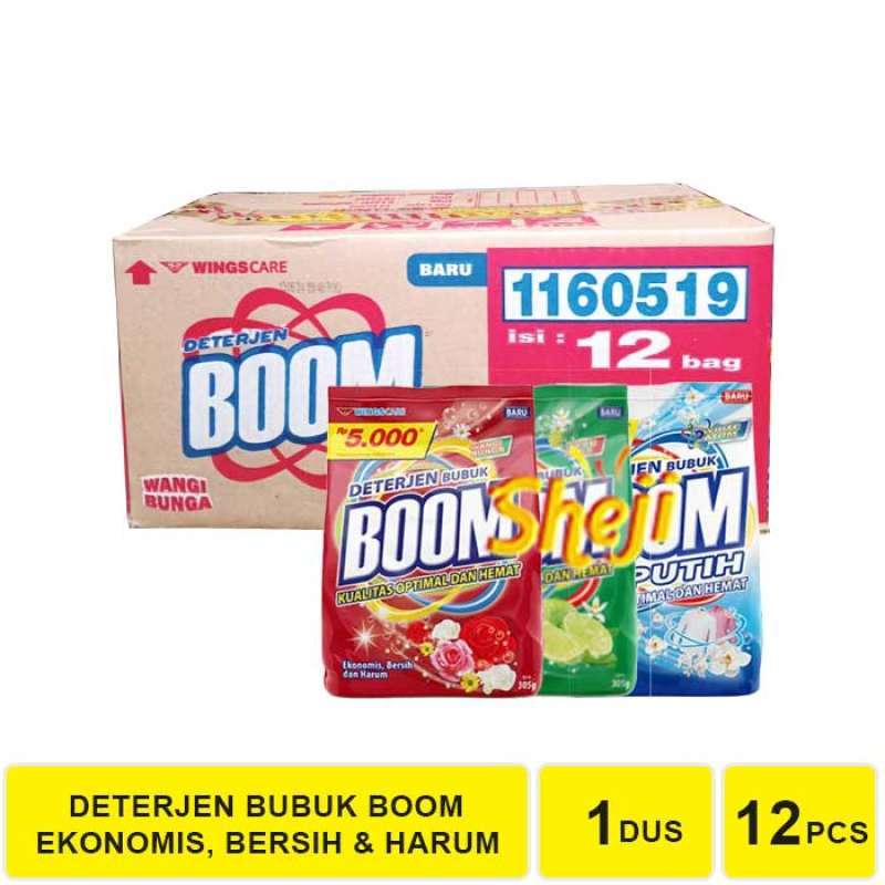 Jual 1 Dus Isi 12 Pcs Boom Deterjen Bubuk 280 Gram - Bm Putih 1 Dus Di ...
