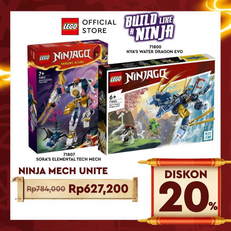 Promo Lego Ninjago Bundle - Lego Ninjago 71807 Sora’s Elemental Tech Mech + Lego Ninjago 71800 ...
