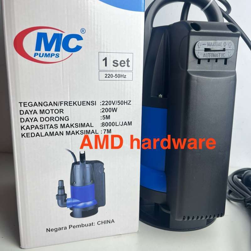 Jual Mesin Pompa Celup Auto & Manual 200w Hisap Submersible Air Kotor 200 Watt Smc-q400b11 Mc ...