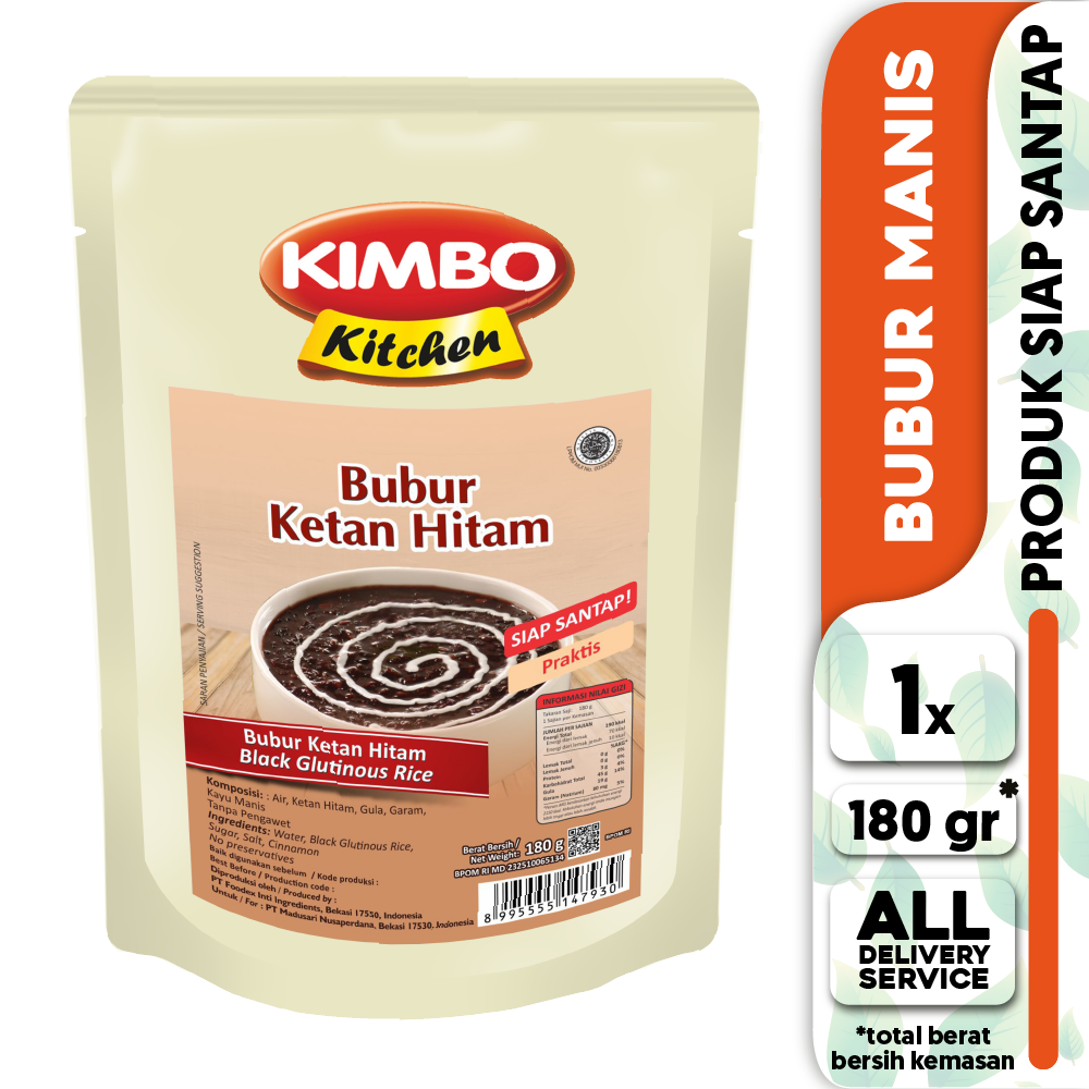 Jual KIMBO Kitchen Bubur Ketan Hitam Makanan Instan [180 g] di Seller ...