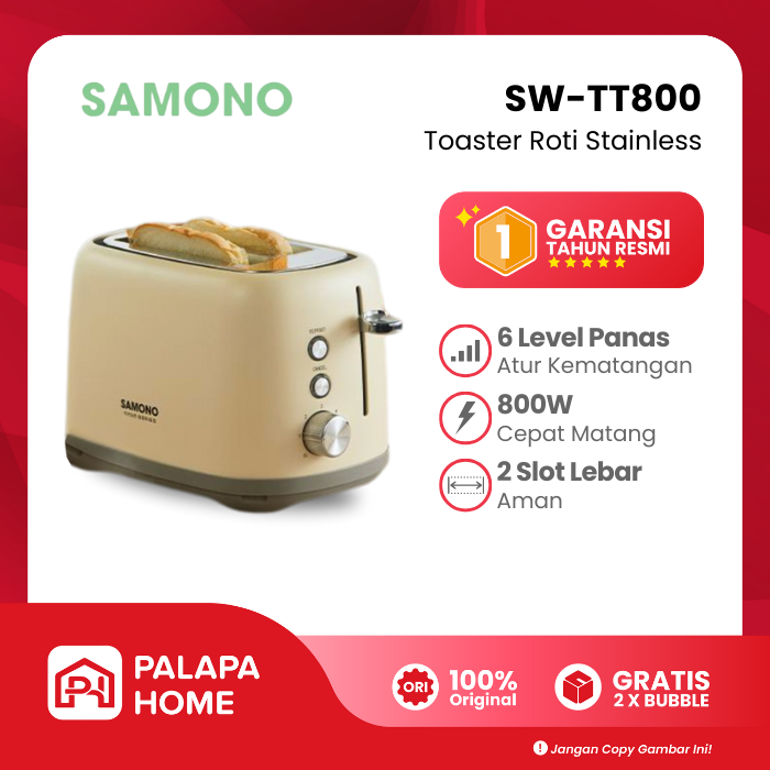 Jual Samono Bread Toaster Sw-tt800 | Alat Pemanggang Roti Listrik 800w ...
