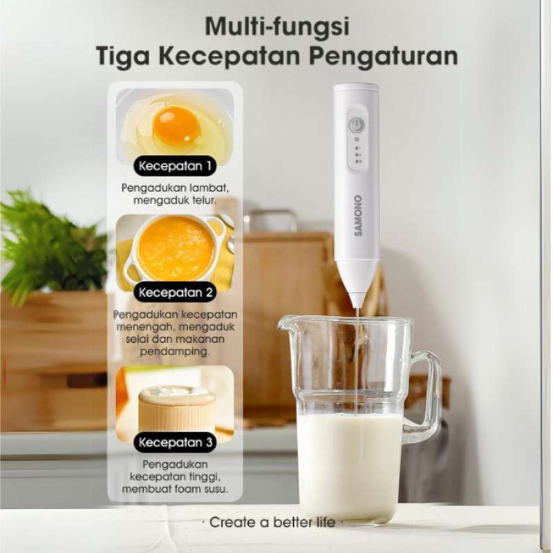 Jual Samono Sw-mfb30 Milk Frother Rechargeable | Mixer Alat Pengocok ...