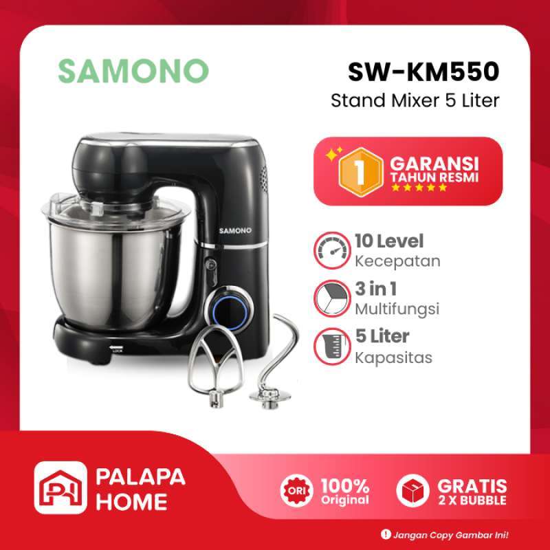 Promo Stand Mixer Samono Sw Km550 Kapasitas 5 Liter Mikser Standing