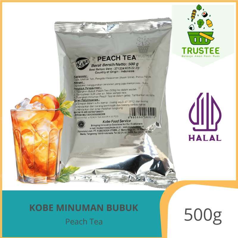 Jual Kobe Tea Bubuk Minuman / Serbuk Teh Halal Rasa Lemon Lychee Mango Peach Lemonade Ice Tea ...