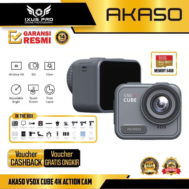 Promo Akaso V50x Cube 4k Action Cam / Akaso V50 X Cube - Paket A Diskon ...